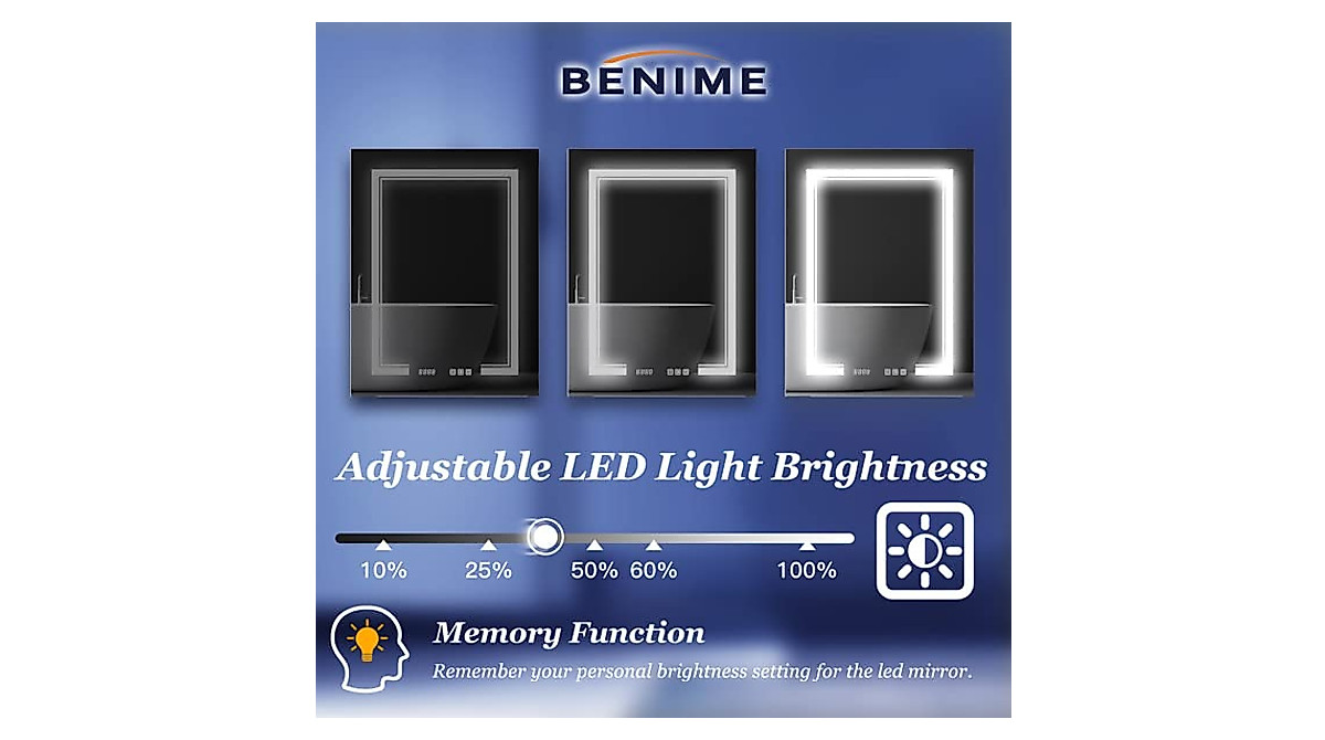 BENIME LED Medicine Cabinet with Smart Features
