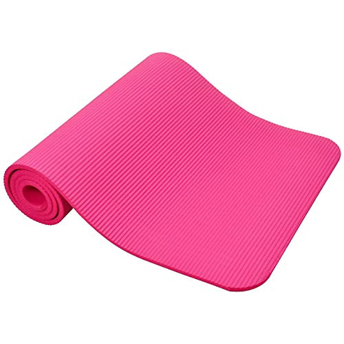 Signature Fitness All Purpose 1/2-Inch Extra Thick High Density Anti-Tear Exercise Yoga Mat and Knee Pad with Carrying Strap, Pink