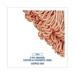 Boardwalk BWK503OR Super Loop Cotton/Synthetic Fiber Wet Mop Head - Large, Orange (12/Carton)