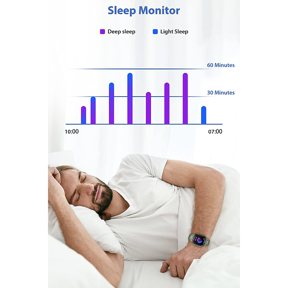 Smart Watch for Women Men Waterproof Fitness Tracker with Blood Pressure and Heart Rate Monitor for iOS Android Phones Digital Activity Tracker with 1.69'' Touch Screen for Running Swimming Green