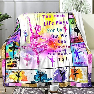Dance Blanket Soft Cozy Bed Couch Dances Theme Throw Blankets Birthday Gifts for Teen Girls Teachers Women 50"x40"
