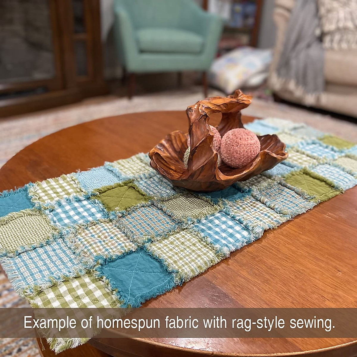 Sage Green 5 Mini Buffalo Plaid Homespun Cotton Fabric by JCS - Sold by The Yard