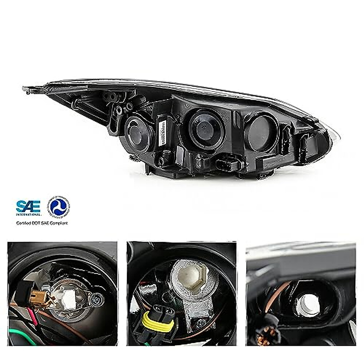 MXDEQHF Headlight Left Driver Side Clear Lens Chrome Housing Halogen Type BM5Z13008M 5_HD-JH-FFOC12-L BM5Z13008K