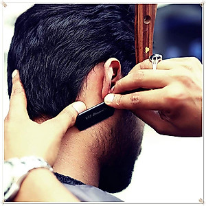 Professional Wood Barber Edge Razor-Salon Quality Cut Throat Shavette Straight Razor, Premium Stainless Steel Quality Single Blade Straight Edge - Moustache & Beard Shaper Men's Manual Shaver Safety