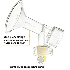 Nenesupply Pump Parts with 21mm Flanges Compatible with Medela Breastpump Incl. Flange Breastshield Valve Membrane for Pump in Style Symphony Swing Not Original Medela Pump Parts