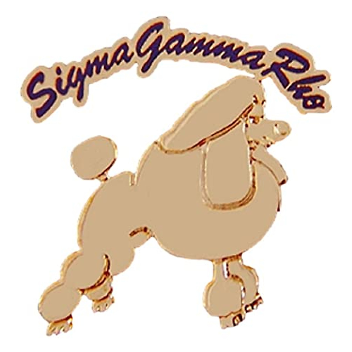 Sigma Gamma Rho Poodle Umbrella Lapel Pin, Gold