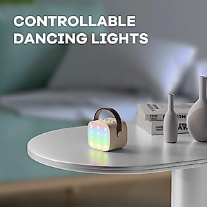 YLL Kids Karaoke Machine, Portable Bluetooth Speaker with Wireless Microphone for Adults, Karaoke Toys Gifts for Girls Ages 4, 5, 6, 7, 8, 9, 10, 12 +Year Old Birthday Party (Beige)