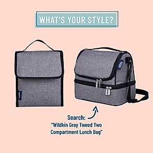 Wildkin Kids Insulated Lunch Bag for Boys & Girls, Reusable Lunch Bag is Perfect for Daycare & Preschool, Ideal Size for Packing Hot or Cold Snacks for School & Travel Lunch Bags (Grey Tweed)