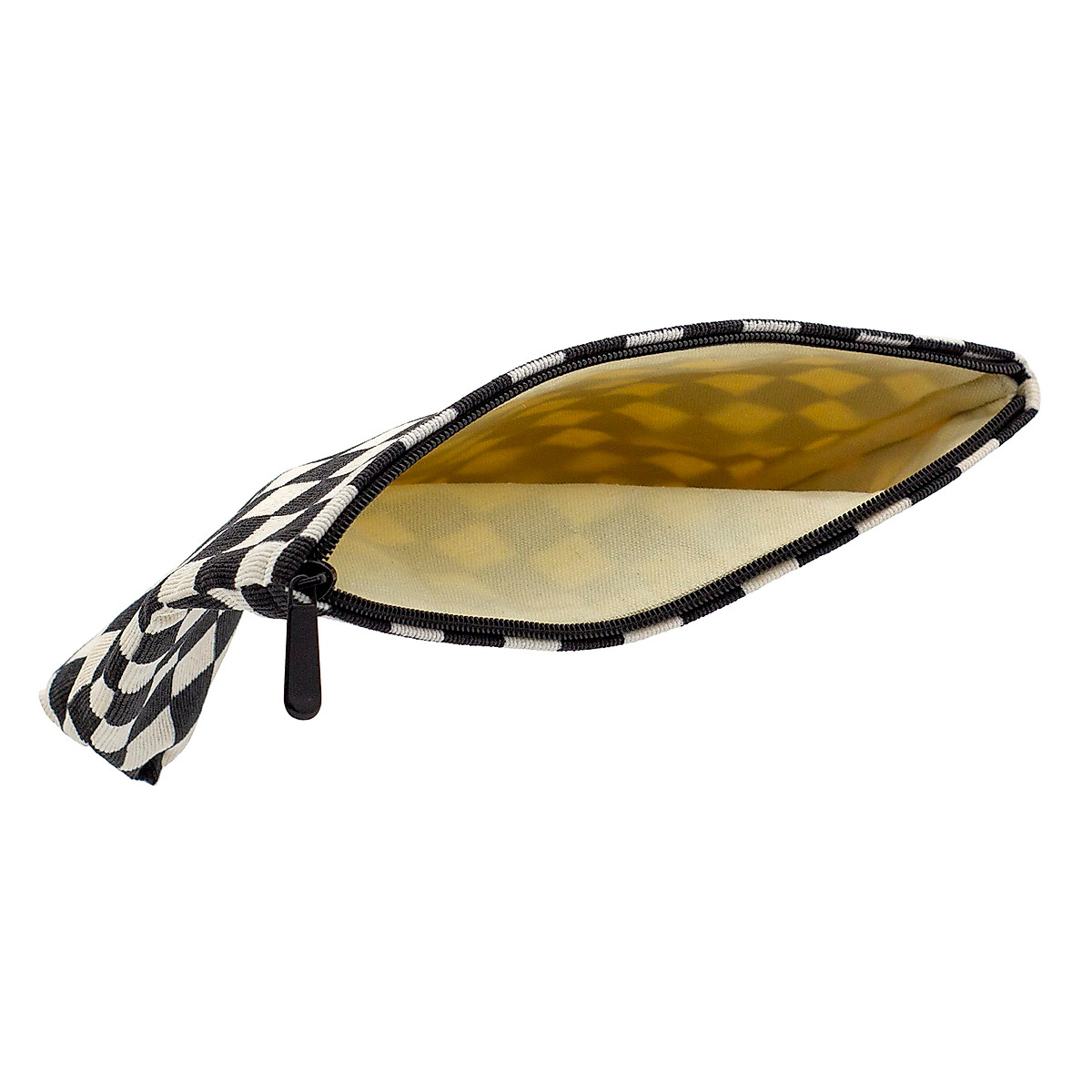 PAZIMIIK Makeup Bag Large Zipper Corduroy Make Up Pouch for Purse Travel Canvas Cosmetic Organizer for Women Brush Storage,Checkered Black