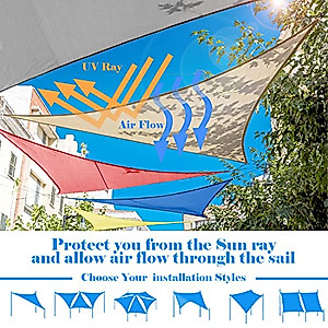 AwnPro Equilateral Triangle Shade Sail 6' x 6' x 6' Canopy to Block Sunlight for Outdoor Patio Garden Patio Deck Pergola (Brown)