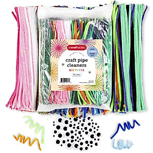 Incraftables 600pcs Pipe Cleaners Craft Supplies Set (20 Colors). Best Thick Fuzzy Chenille Stems Sticks with Googly Eyes. Colorful & Assorted Bulk Pipecleaners for DIY Arts & Crafts (12 inch Long)