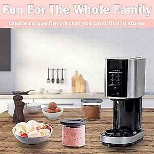 Creami Pint Containers, for Ninja Creami Ice Cream Maker,16 OZ Ice Cream Containers Pint Dishwasher Safe,Leak Proof for NC301 NC300 NC299AM Series Ice Cream Maker
