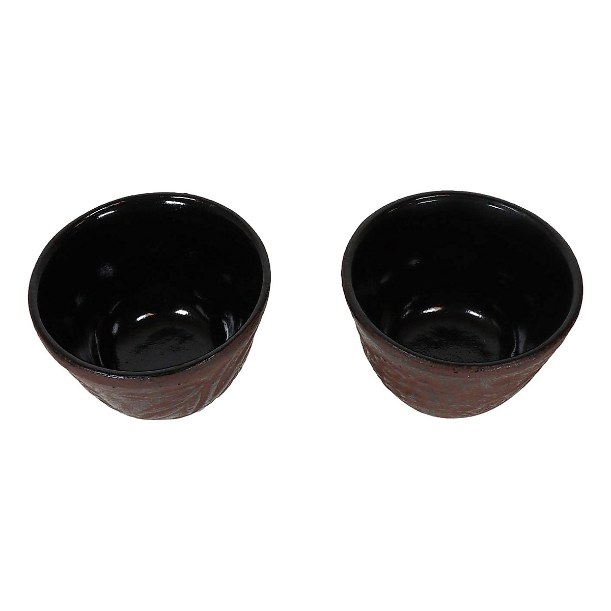 Ebros Gift Japanese Traditional Style Cast Iron Tea Bamboo Design In Red Burgundy Color Tea Cups Teacups Set Of 2 Drinkware Tetsubin Style Tea Service