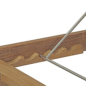 Modway Upland Teak Wood Outdoor Patio Chaise Lounge Chair with Cushions in Natural White