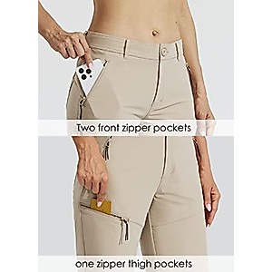 Willit Women's 10" Hiking Golf Long Shorts Quick Dry Athletic Outdoor Summer Shorts with Pockets Khaki Size 10