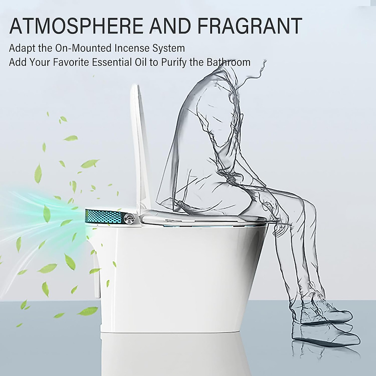 Smart Toilet with Build-in Bidet Seat, Tankless Toilet with Auto-Opening and Closing Lid, Auto Flushing, Heated Seat, Warm Water Bidet, Air Dryer, LED Display, and Remote Control