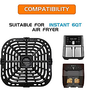BeranWung 6QT Air Fryer Grill Plate for Instants Vortex Plus Air Fryers, Upgraded Air Fryer Grill Pan, Air Fryer Crisper Tray Rack Grate Insert Pan for Instants Vortex 5.7QT 6QT Air Fryers