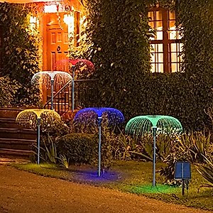 jar-owl Solar Garden Outdoor Lights, 5 Pack Multiple Color Switching, Upgraded Model Decorative Waterproof Jellyfish Light for Patio, Garden, Path, Holiday