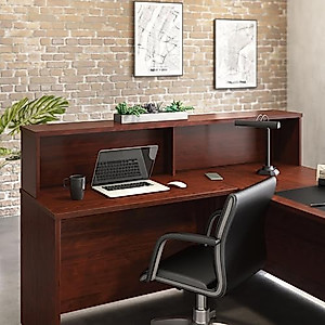 OfficeWorks by Sauder Affirm Reception Station, L: 70.87'' x W: 70.87'' x H: 13.58'', Classic Cherry