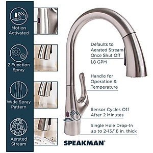 Speakman SBS-2142 Chelsea Sensor Pull Down Kitchen Faucet-PC, Polished Chrome