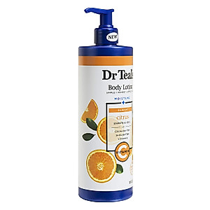 Dr Teal's Body Lotion - Moisture Plus - Radiant Citrus Essential Oils and Vitamin C, 18 Fl Oz 2-Pack (36 Fl Oz)
