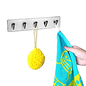 Stainless Steel Wall Mounted Hooks Rail Heavy Duty Metal Hanger Rack for Hanging Coats, Towels, Keys