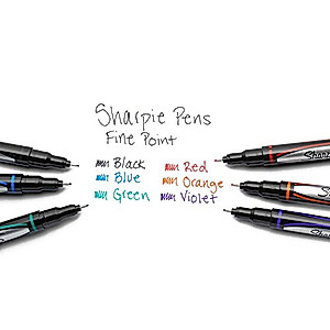 SHARPIE Pens, Fine Point (0.8mm), Assorted Colors, 3 Count