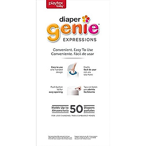 Diaper Genie Expressions Pail | Odor-Controlling Baby Diaper Disposal System | Includes Diaper Pail and 1 Starter Refill Bag