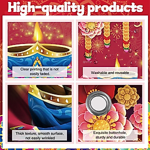 Large 71" X 43" Happy Diwali Backdrop, Red Happy Diwali Banner, Diwali Decorations for Home, Diwali Banner Decorations Backdrop, Celebration Deepavali Party Decorations tineit