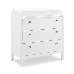 Delta Children Remy Crib 7-Piece Baby Nursery Furniture Set–Includes: Convertible Crib, Glider, Dresser, Changing Top, Crib Mattress, Sheets, & Changing Pad, Bianca White