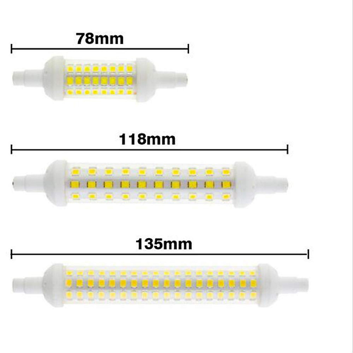 Lighting Dimmable R7S Led78Mm 118Mm 135Mm Lightbulb 10W 15W 20W Smd2835 Led Lamp 220V Corn Light Energy Saving Replace Halogen Light-Warm White_15W 118Mm