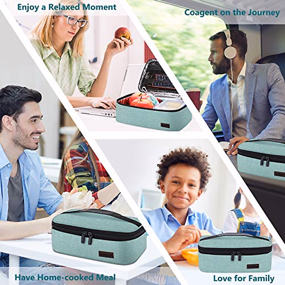 Gloppie Little Lunch Bag Small Insulated Lunch Box for Men Women Lunchbox Mini Lunchbag Petty Lunch Pail Reusable Kids Lunch Bag Snack Container Portable Cooler Bags Green