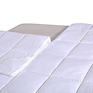 Royal Hotel Bedding Abripedic Plush Cotton Mattress Topper, Top Split King, 2 Inches Hypoallergenic Overfilled Down Alternative Anchor Bands Mattress Topper