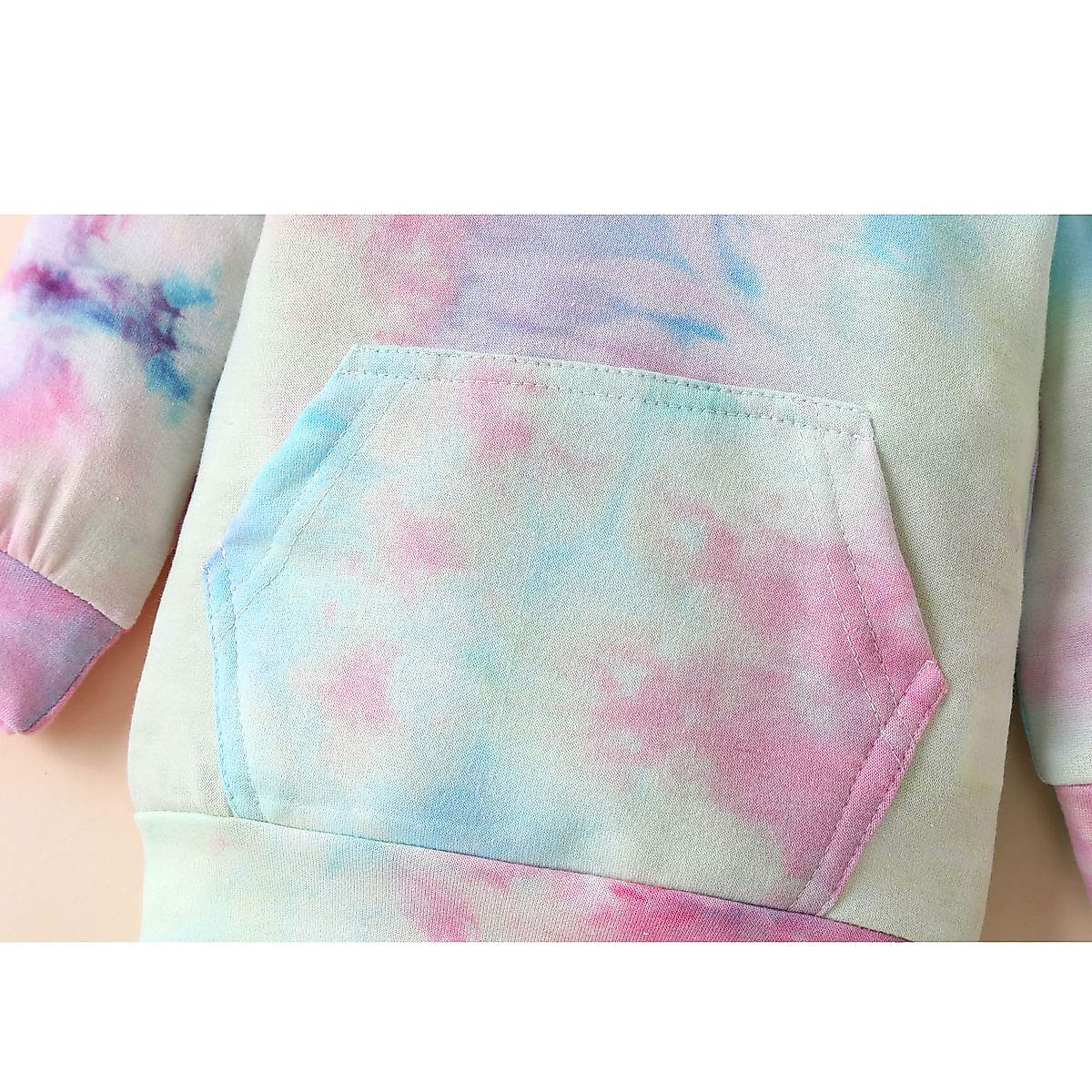 Newborn Infant Baby Girls Sweatshirts Tie Dye Sweatsuit Hoodies Tops Pants 2Pc Tracksuit Fall Winter Clothes Set (Green, 12-18 Months)