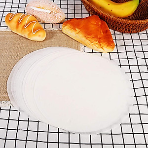 ISKYBOB 200 Sheets Round Parchment Paper 4 Sizes Disposable Cake Liners White Circle Grease Proof Food Wrapper Non-stick Pastry Mat for Baking, Grilling, Frying