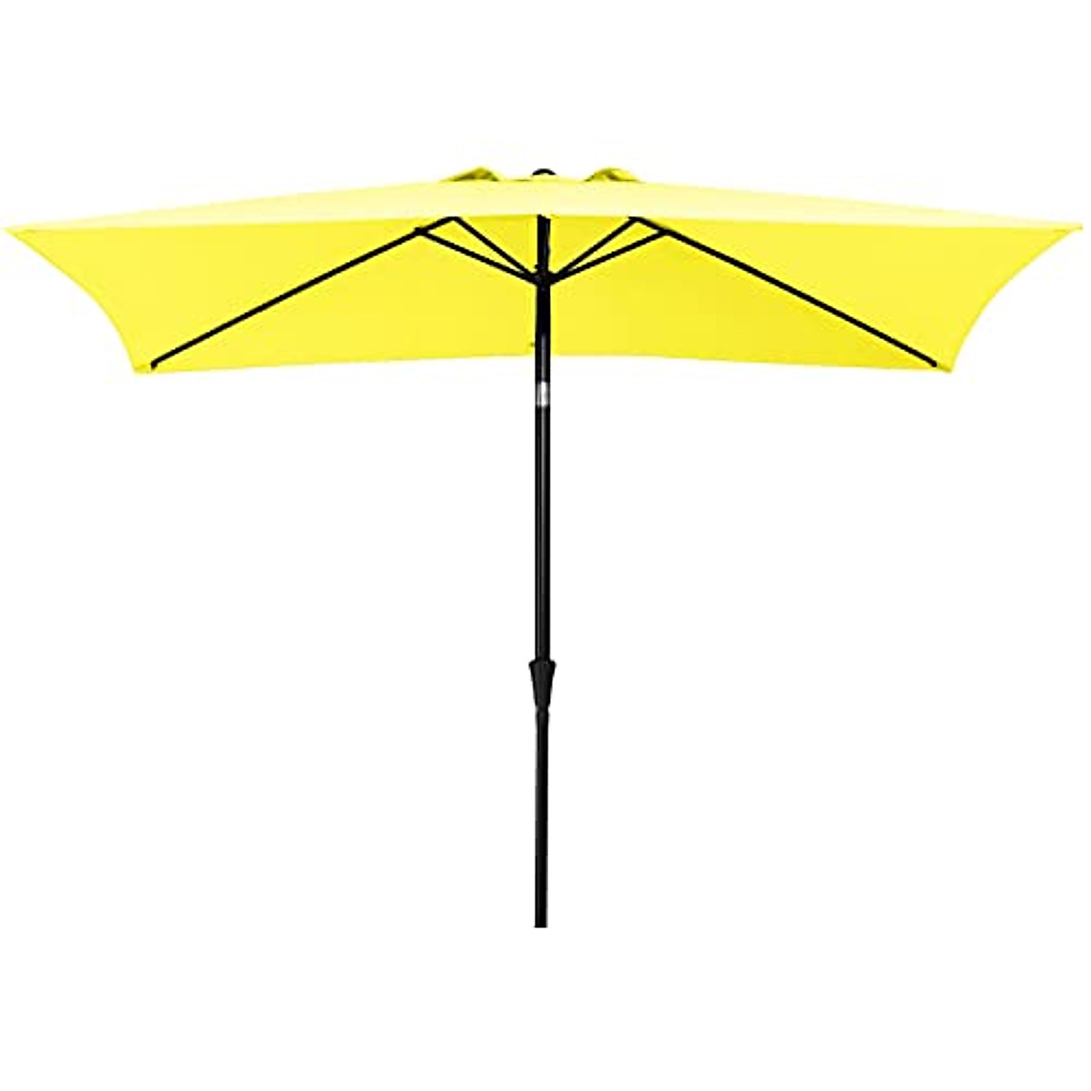 MEWAY Rectangular Patio Umbrella Garden Market Umbrella with Tilt and Crank for Garden Deck Backyard Pool Patio Table (6.6 X 10 ft, Yellow)