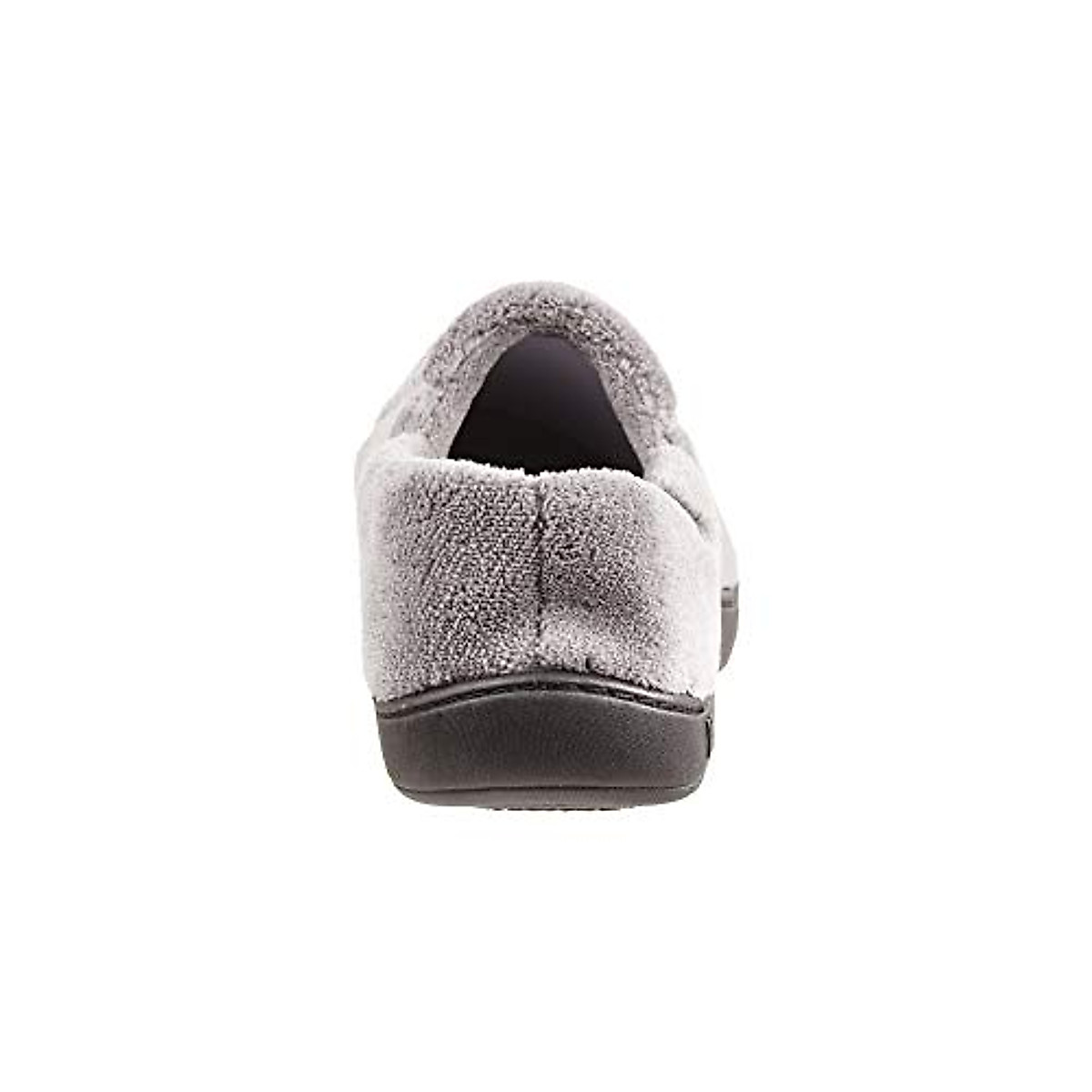 Isotoner Men's Microterry Slip On Slipper Flat Sandals, Charcoal, 9.5