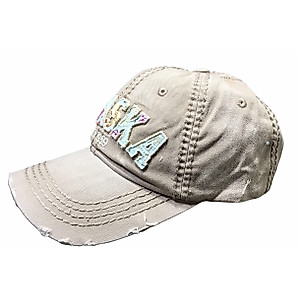 Robin Ruth Quality Floral Alaska Ball Cap Hat Tan