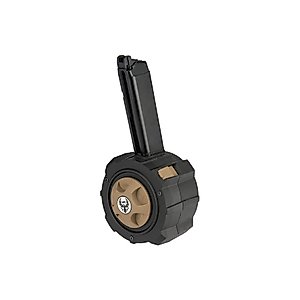 HFC 145 Round High Capacity Drum Mag 1911/AAP01/G18C/TM G Series Gas Airsoft Magazine (Color: Black/Brown)