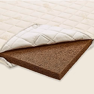 NATURAL LIFE PALMPRING Coconut Coir Mattress 3 Inch, Mattress Topper – Organic Coconut Coir Cotton Wool 3 Inch Pad Pillowtop Firm Bed Comfort Sleep Body Support