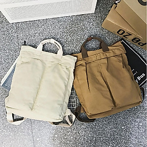 CBDAO Women's canvas handbag Men's and women's large capacity leisure backpack Men's and women's leisure backpack (Khaki,One Size)