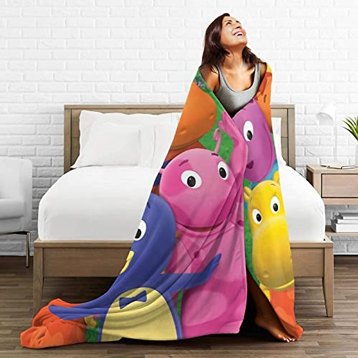 Pobecan The Anime Backyardigans Blanket Throw Blankets Ultra Soft Flannel Lightweight Throws for Couch, Bed,All Seasons Use 50"x40"