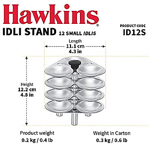 Hawkins G05 Mini Idli Stand for Pressure Cooker, Mettalic