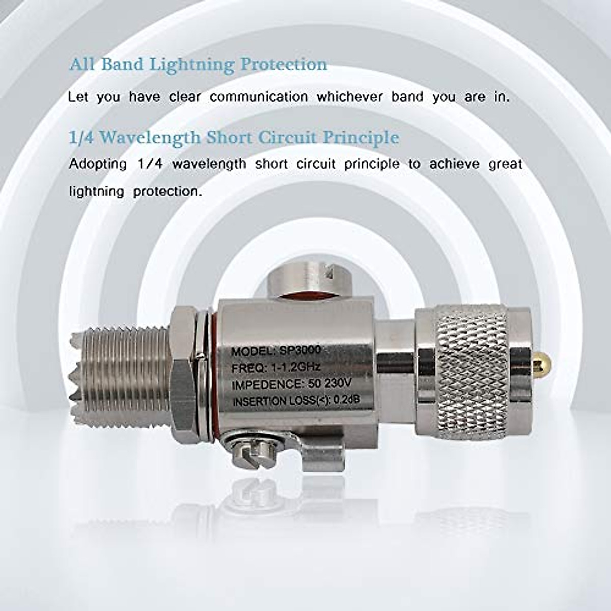 Antenna Lightning Arrester UHF-M to UHF-F 1-1.2GHz Lightning Arrestor All Band Lightning Protection Surge Protector