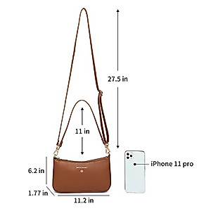 AMELIE GALANTI Small Crossbody Shoulder Bags for women Handbags Purse Underarm pouch with Two Removable adjustable straps