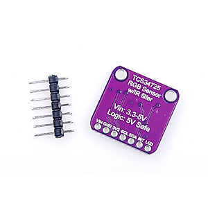 HiLetgo TCS-34725 TCS34725 RGB Light Color Sensor Colour Recognition Module RGB Color Sensor with IR Filter and White LED for Arduino
