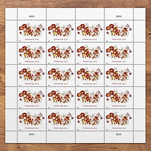 US Postal TULIPS Forever Postage Stamps - First Class for Mailing Invitations, Weddings, Celebrations, Valentines, Graduation, RSVP (1 Sheet of 20) - TZ Envelope