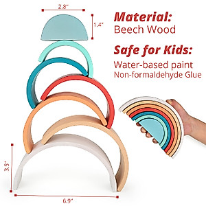 DUCKBOXX XX Wooden Rainbow Stacking Toy (Bright Color - 7 pcs)