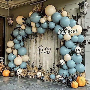 Dusty Blue Balloon Garland Arch Kit - Double Stuffed Slate Blue Balloons Different Sizes for Baby Shower Gender Reveal Wedding Birthday Party Decoration
