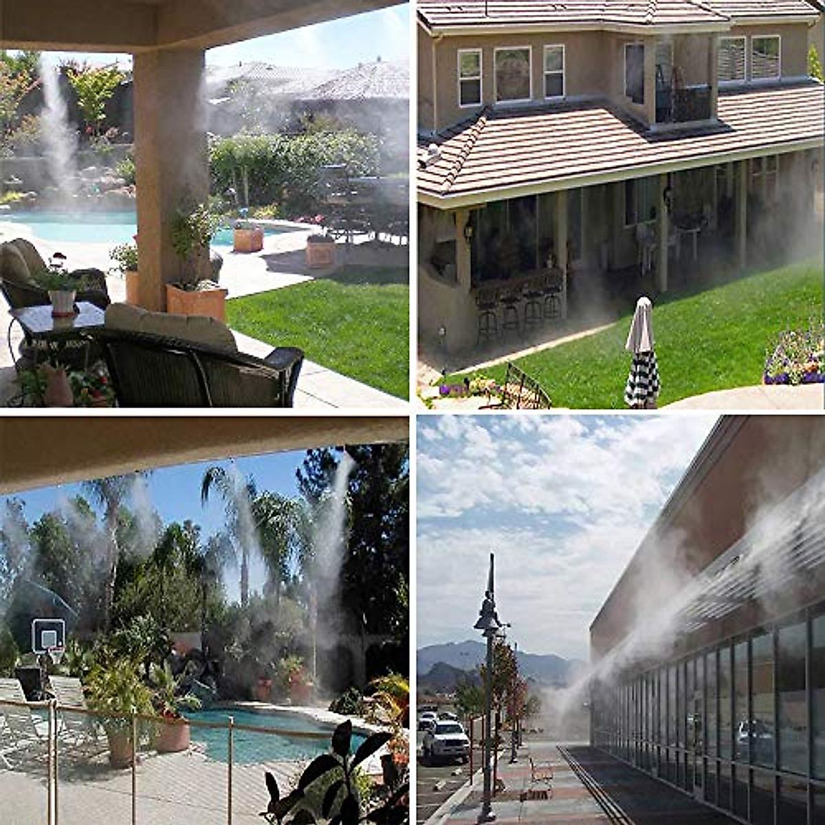 GLANT Misting System Misters for Patio Misting System 33FT Misting Line 11Brass Mist Nozzles Brass Adapter for Patio Garden Umbrellas Greenhouse Trampoline